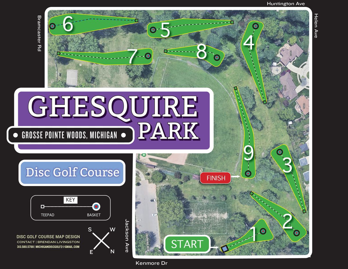 Ahee Disc Golf Course @ Ghesquiere Park - Grosse Pointe Woods, Michigan ...