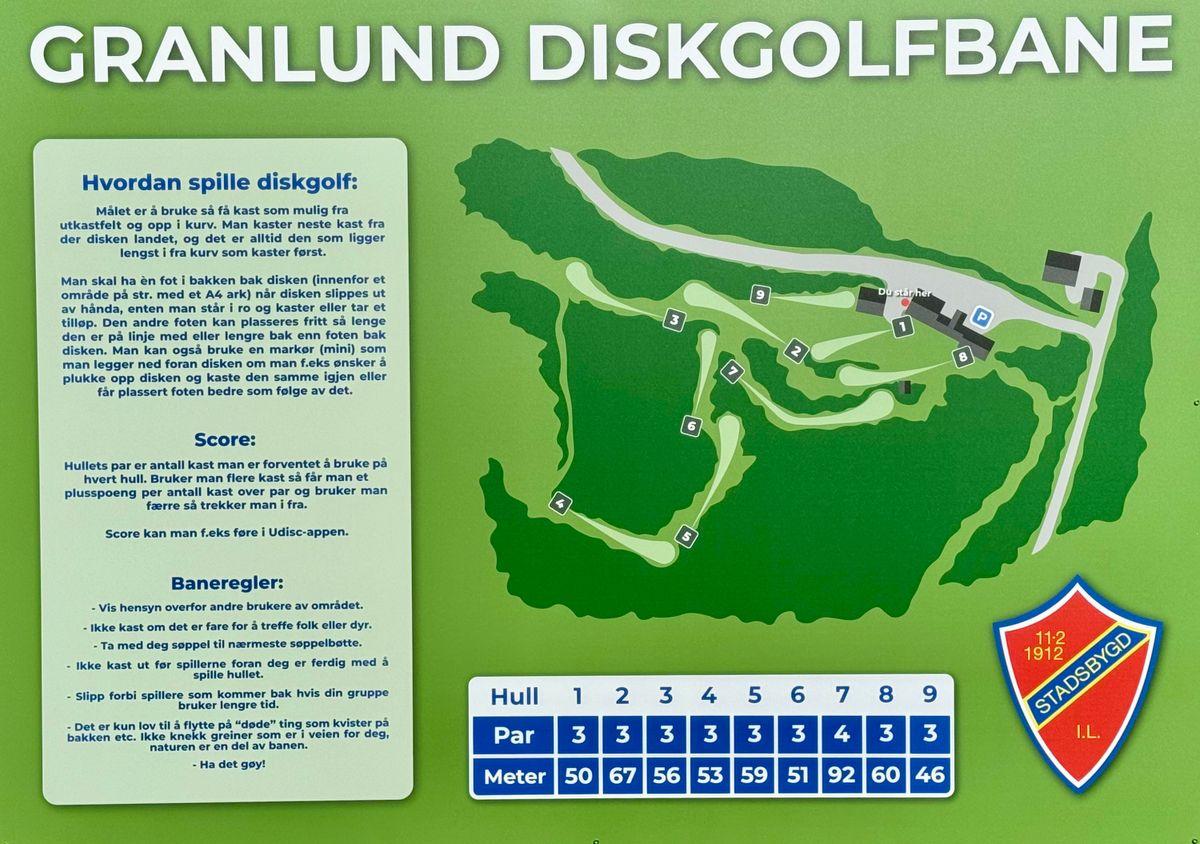 Granlund discgolfbane - Stadsbygd, Norway | UDisc Disc Golf Course ...