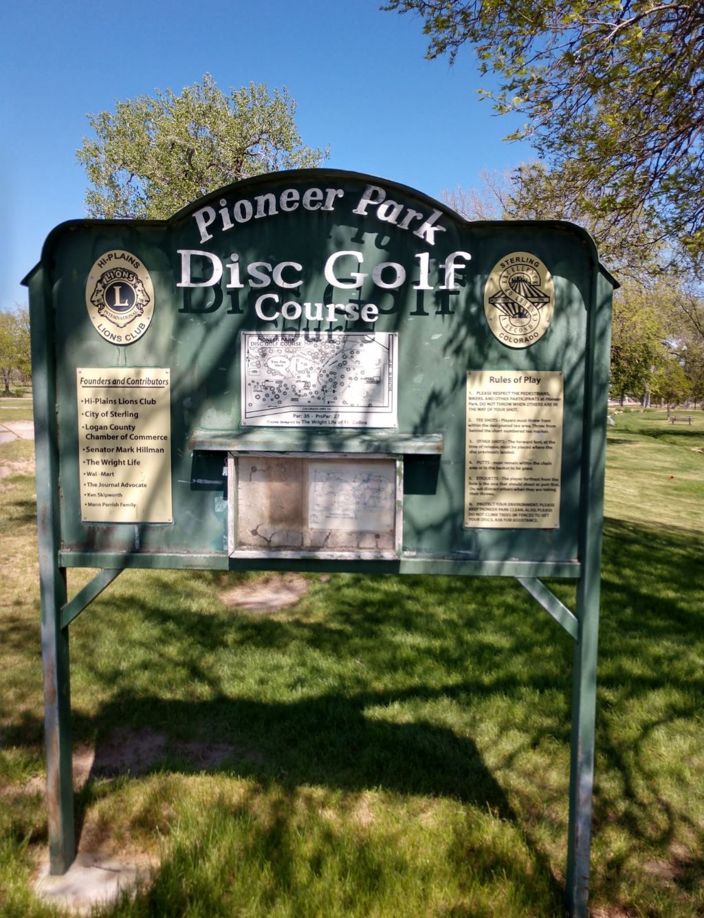Pioneer Park - Sterling, CO | UDisc Disc Golf Course Directory