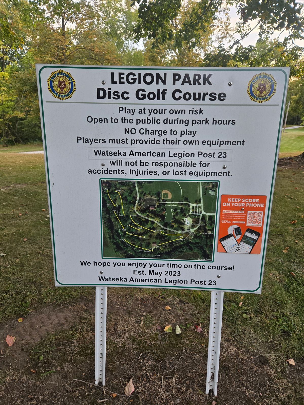Legion Park Disc Golf Course - Watseka, IL | UDisc Disc Golf Course ...