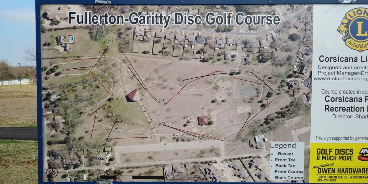 Fullerton-Garrity - Corsicana, TX | UDisc Disc Golf Course Directory