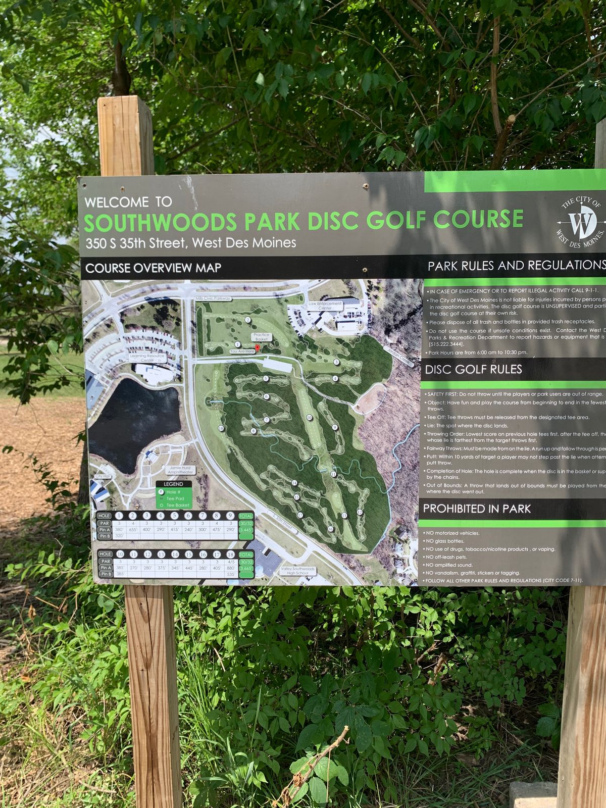 Southwoods Park Disc Golf Course West Des Moines Iowa Udisc Disc